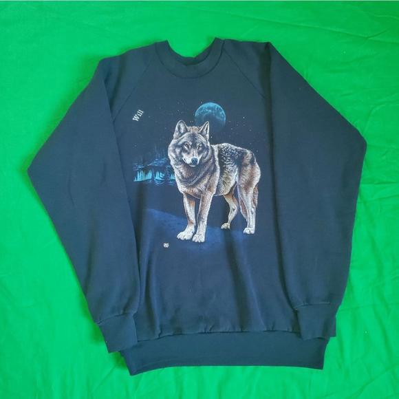 Fruit of the Loom | Sweaters | Vintage Wolf Sweatshirt Large | Poshmark